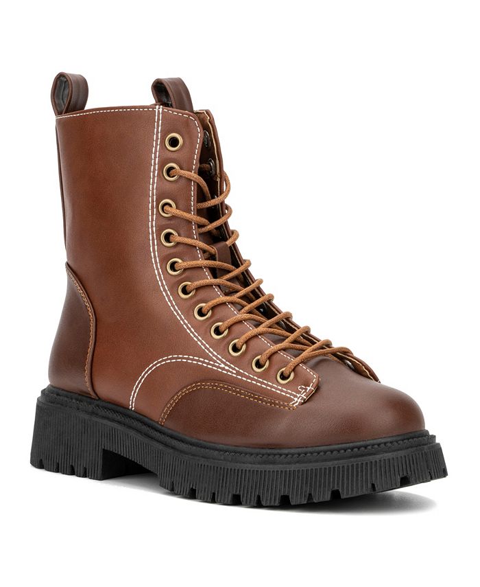 Olivia Miller Women's Calliope Lug Sole Lace-up Combat Boots - Macy's