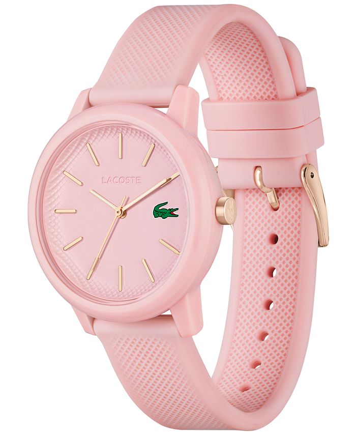 Lacoste Women's L.12.12 Pink Silicone Strap Watch 36mm - Macy's