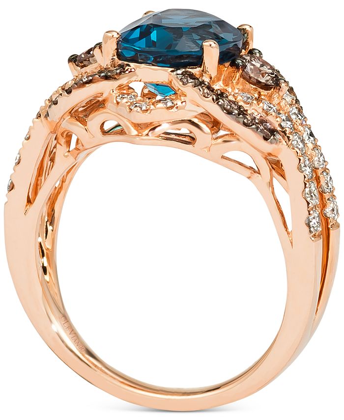 Le Vian Deep Sea Blue Topaz (3 ct. t.w.) & Diamond (1-1/20 ct. t.w ...