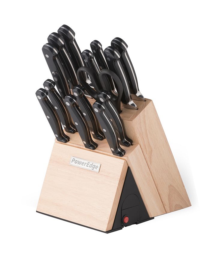 Everyday Solutions PowerEdge Knife 15 Piece Knife Block Set with Built ...