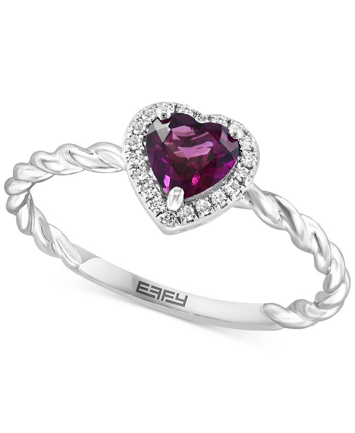 EFFY Collection EFFY® Rhodolite (1/2 ct. t.w.) & Diamond (1/20 ct. t.w ...