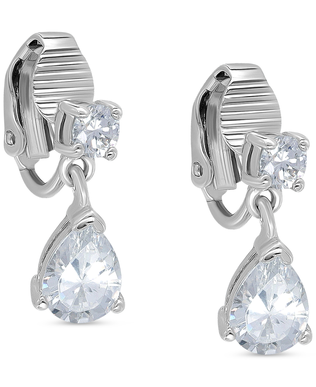 Click here for Giani Bernini Cubic Zirconia Pear-Shape Clip-On Dr... prices