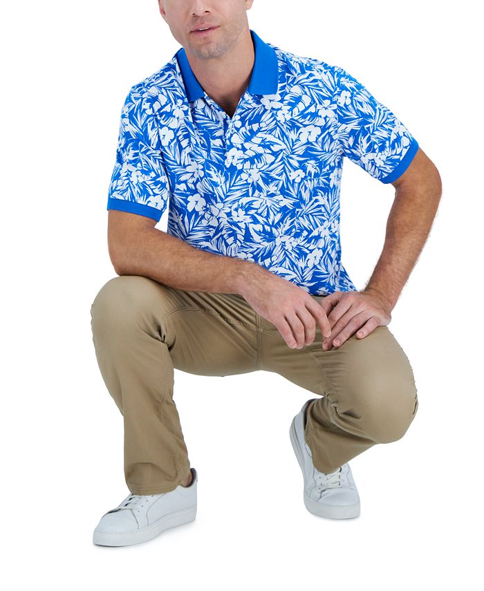 Club Room Men's Short-Sleeve Tropical Print Polo, Created for Macy's ...