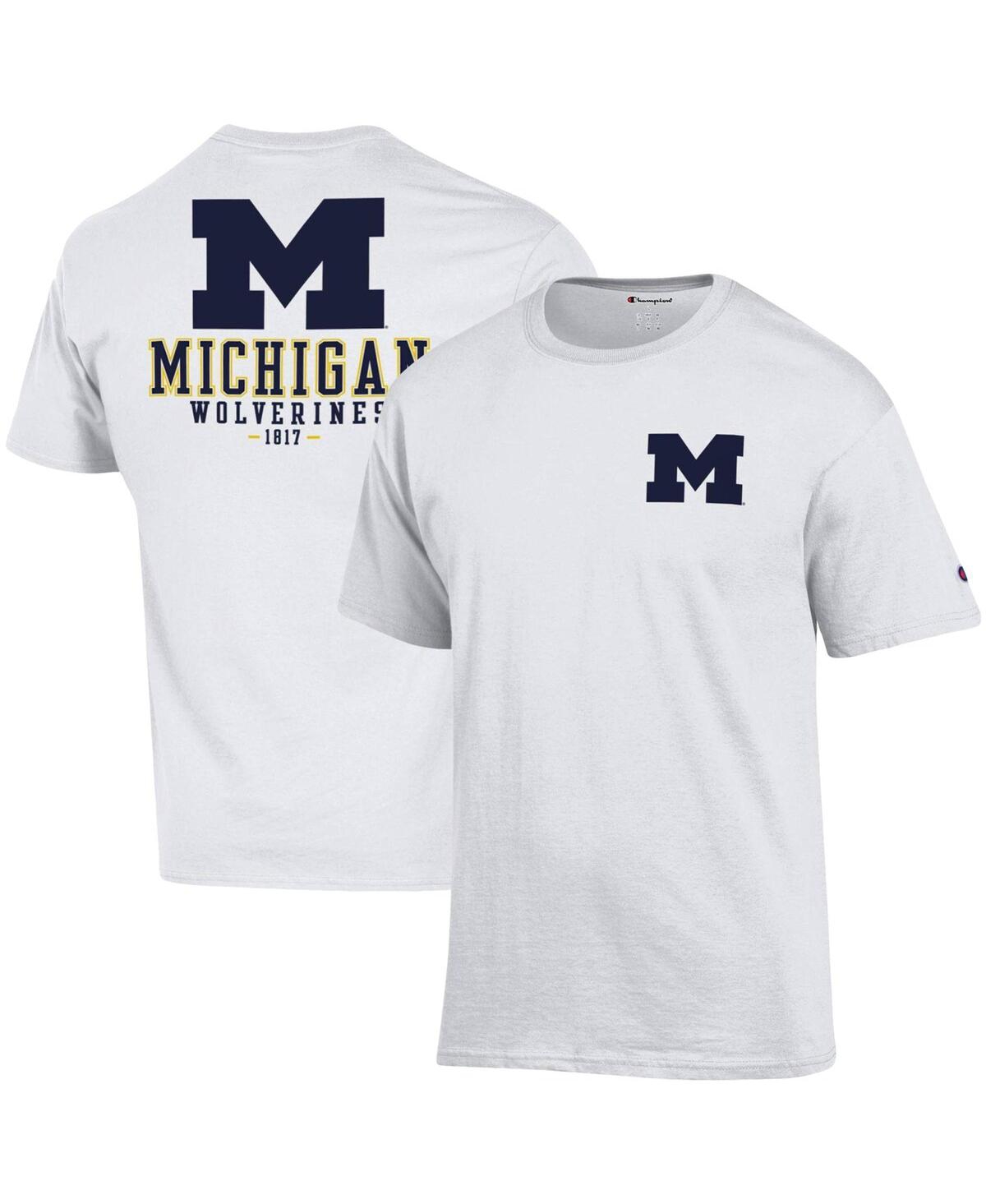 Click here for Mens Champion White Michigan Wolverines Stack 2-Hi... prices