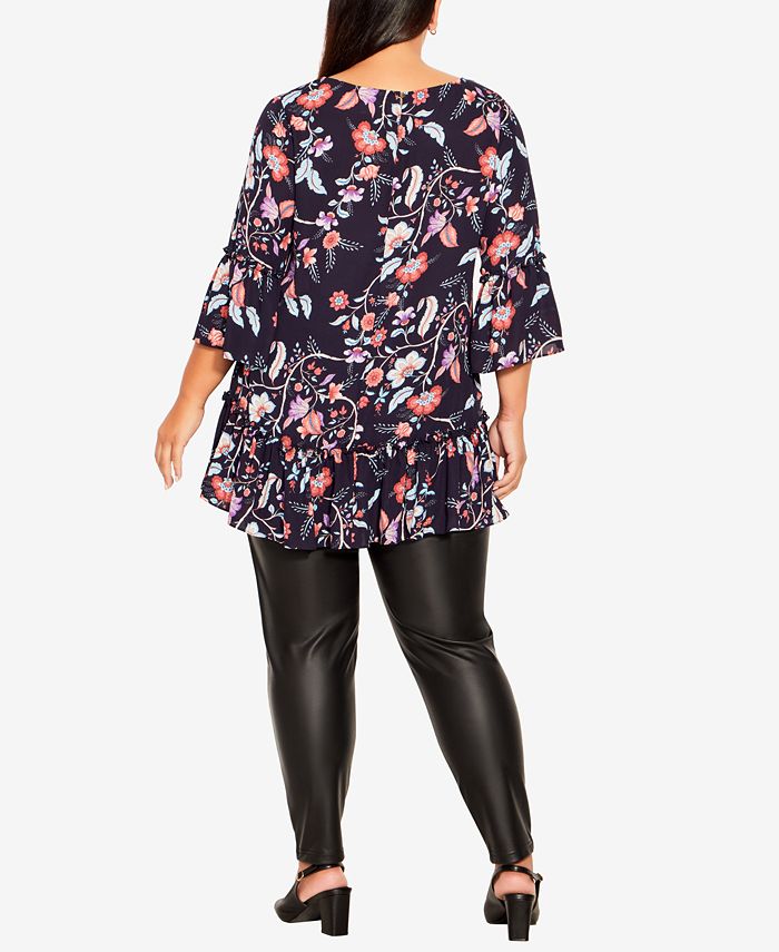 AVENUE Plus Size Estella Print Top - Macy's