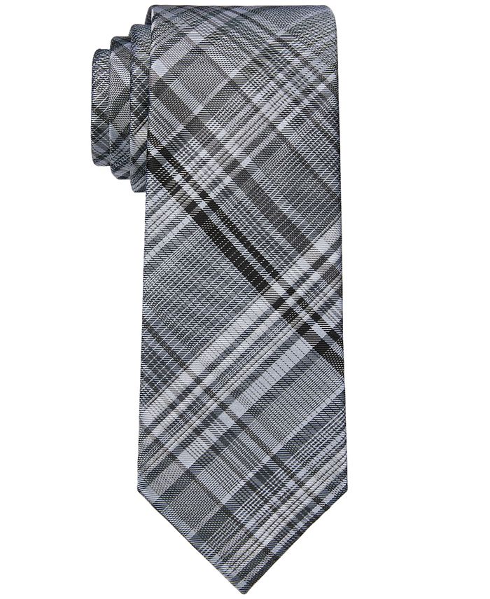 Calvin Klein Men's Slim Plaid Tie - Macy's
