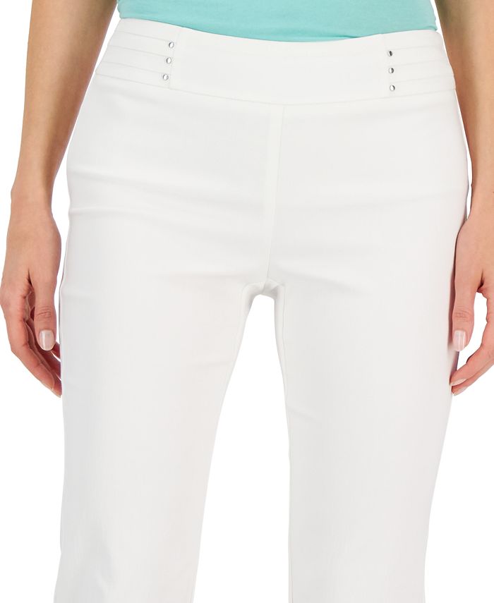 JM Collection Petite Rivet-Detail Tummy Control Capri Pants, Created ...