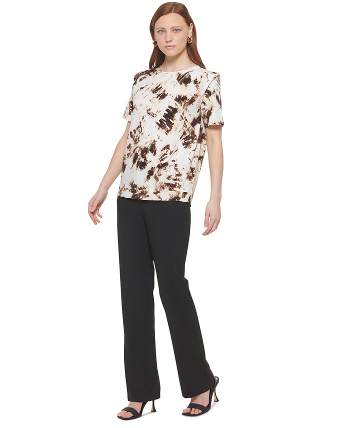 Calvin Klein Women's Short Sleeve Printed Top - Macy's