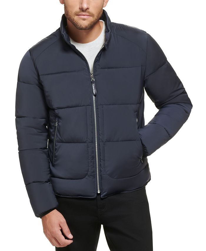 Calvin Klein Men's Stretch Medium Weight Moto Jacket & Reviews - Coats ...