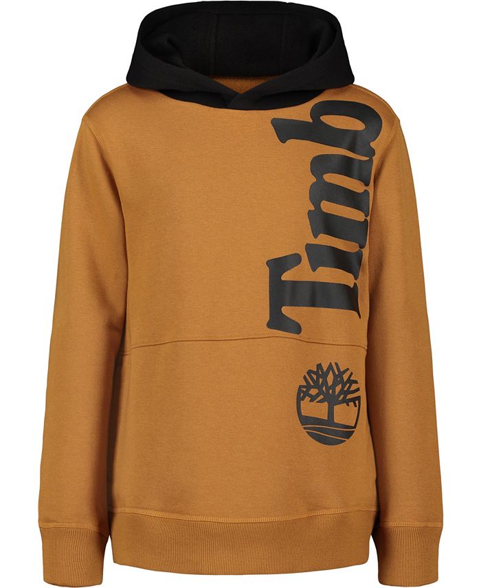 Timberland Big Boys Over The Shoulder Logo Long Sleeve Pullover Hoodie ...