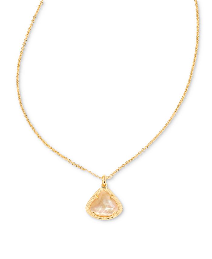 Kendra Scott 14k Gold-Plated Triangle Gemstone 16" Adjustable Pendant ...