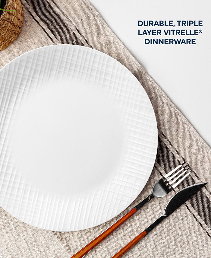 Corelle Embossed Linen Weave 12 Pc. Dinnerware Set, Service for 4 - Macy's