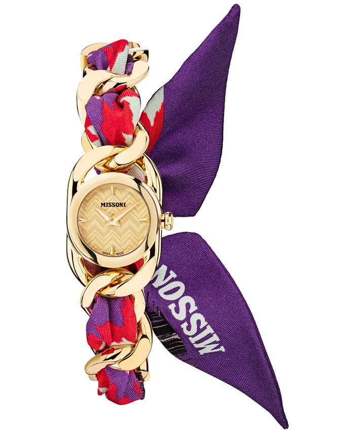 Missoni Women's Swiss Gioiello Multicolor Silk & Gold Ion Plated Link ...