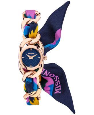 Missoni Women's Swiss Gioiello Multicolor Silk & Rose Gold Ion Plated ...