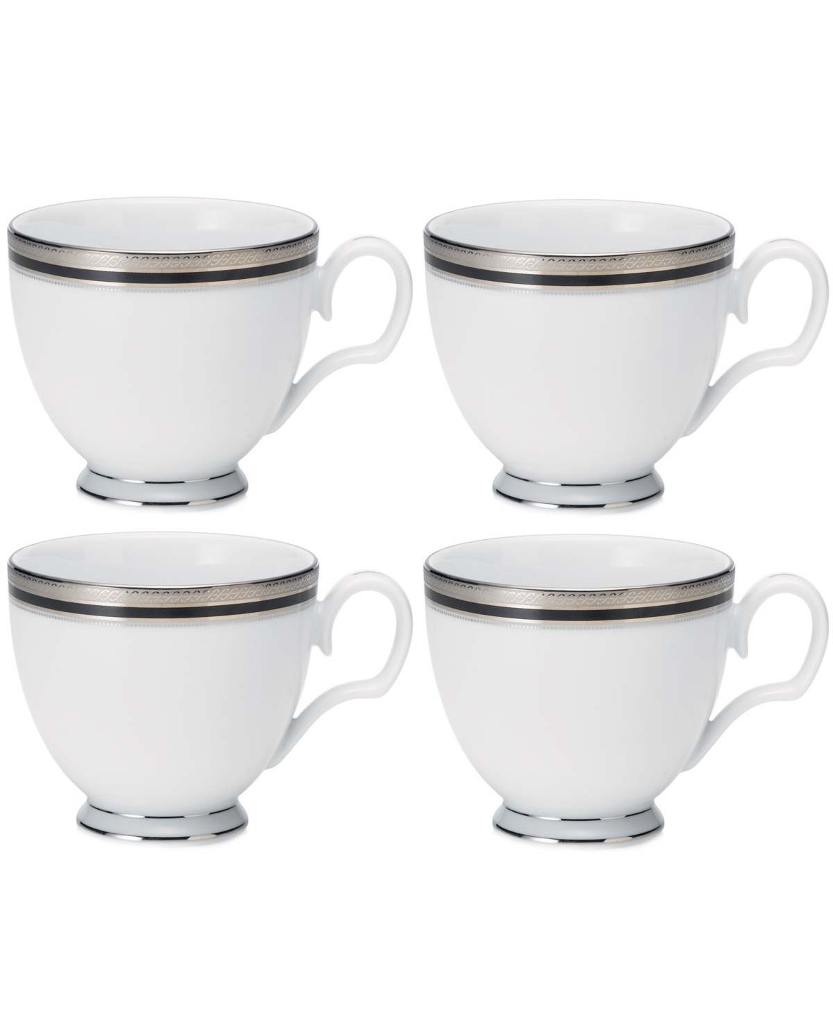Click here for Noritake Austin Platinum Set of 4 Cups - White Bla... prices