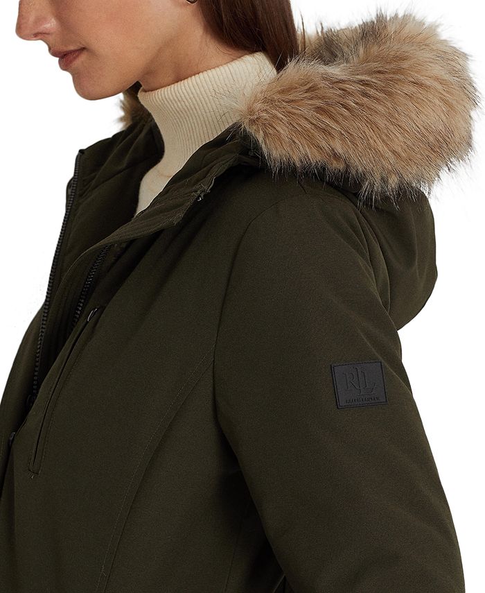 Lauren Ralph Lauren Women's Faux Fur Hooded Parka Coat, Created for ...