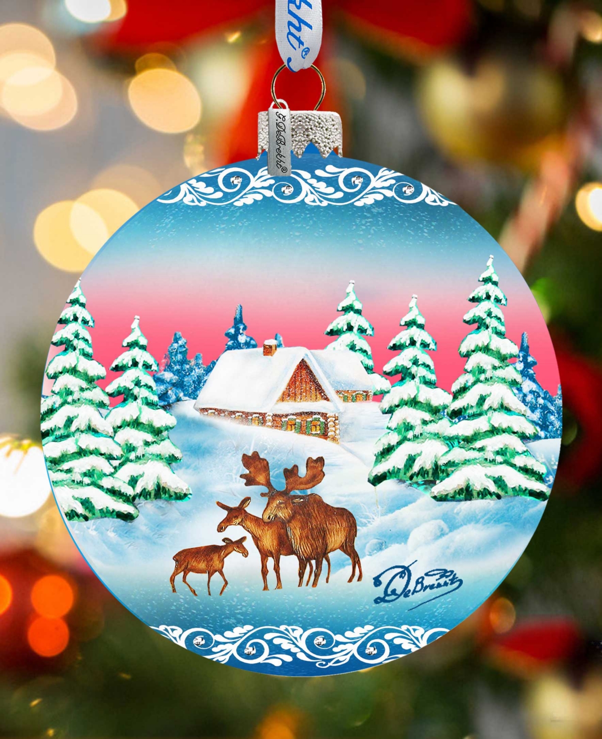 Click here for G.DeBrekht Winter Moose Family Ball Holiday Orname... prices