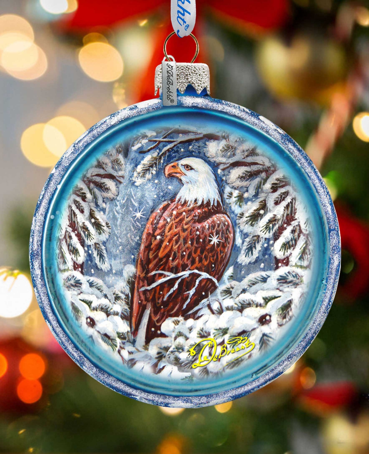 Click here for G.DeBrekht Eagle Cut Ball Holiday Ornament - Multi... prices