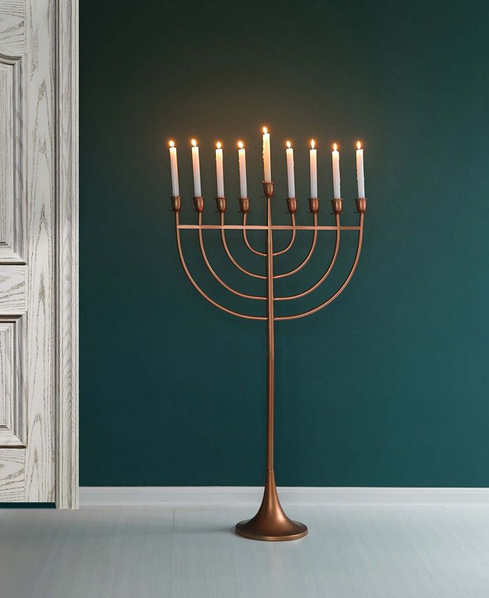 Vintiquewise Modern Judaic Hanukkah Menorah 9 Branched Candelabra ...
