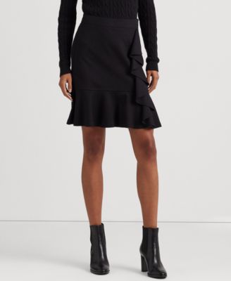 Women's Ruffle-Trim Ponte Skirt
