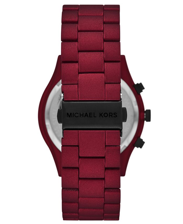 Michael Kors Men's Slim Runway Chronograph Red Coated Stainless Steel ...