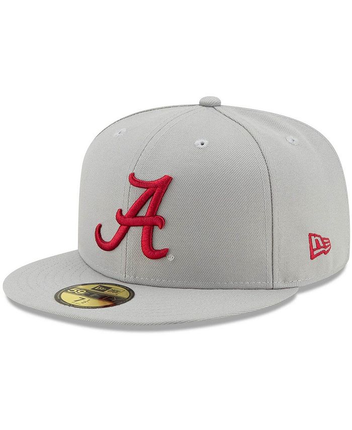 New Era Men's Gray Alabama Crimson Tide Primary Team Logo Basic 59FIFTY ...