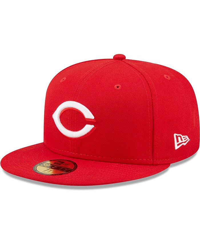 New Era Men's Red Cincinnati Reds Logo White 59FIFTY Fitted Hat - Macy's