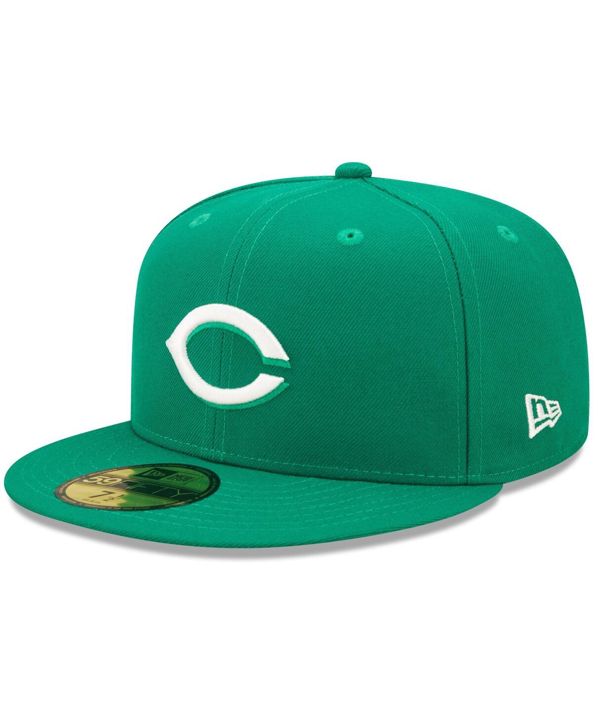 New Era Men's New Era Kelly Green Cincinnati Reds Logo White 59FIFTY ...