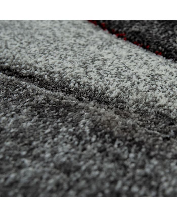 Paco Brilliance Area Rug For Living Room Modern Abstract Waves In Grey ...