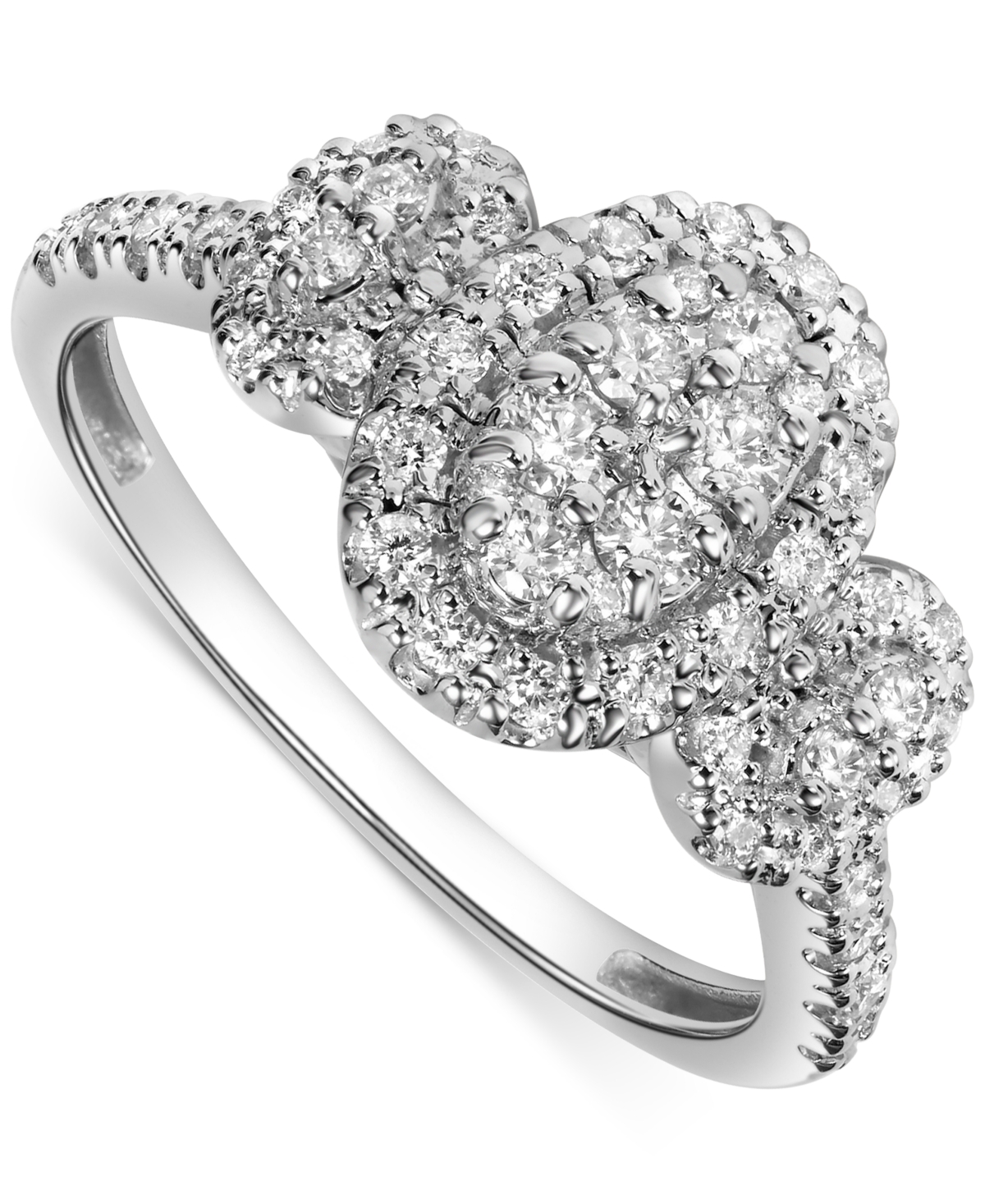Click here for Diamond Triple Oval Cluster Ring (1/2 ct. t.w.) in... prices