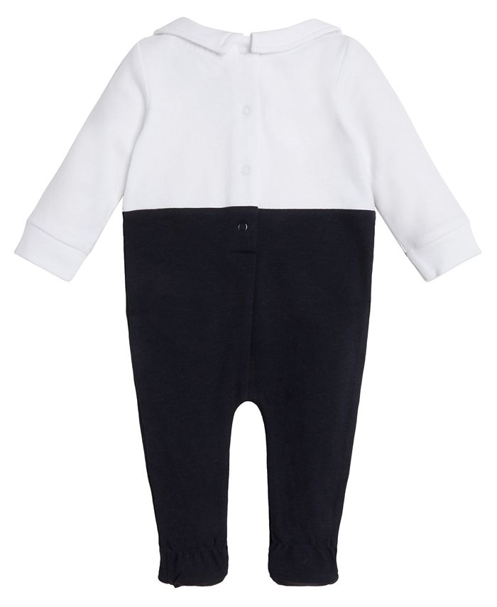 GUESS Baby Boys Interlock Embroidered Logo Collared Footie - Macy's
