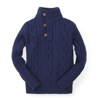 Hope & Henry Baby Boys Mock Neck Cable Sweater with Buttons - Macy's
