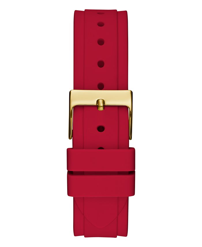 GUESS Women's Red Silicone Strap Watch 36mm & Reviews - All Watches ...