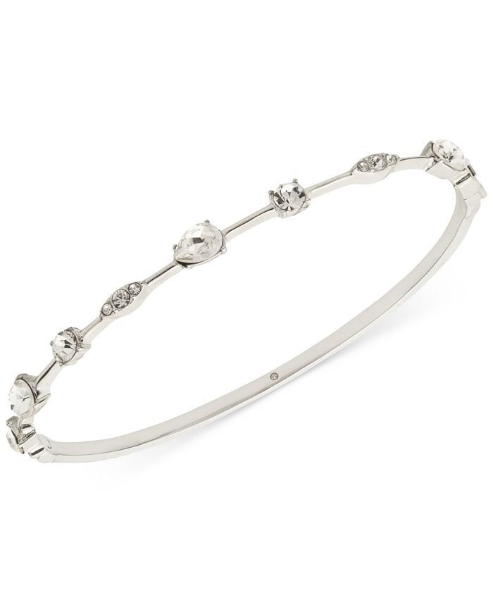 Givenchy Silver-Tone Crystal Stone Detail Bangle Bracelet - Macy's