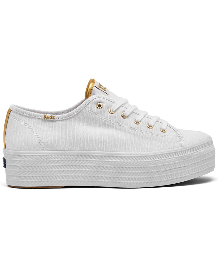 Keds Women's Triple Up Canvas Metallic Platform Casual Sneakers from ...