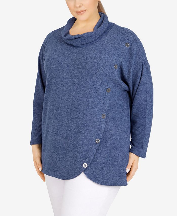 Ruby Rd. Plus Size Cozy Button Overlay Top & Reviews - Tops - Plus ...