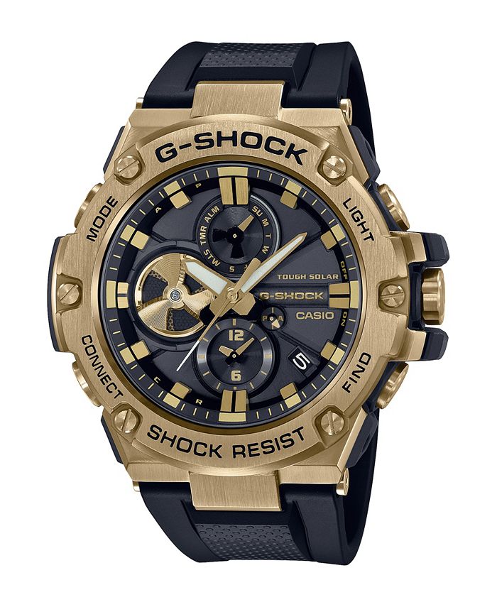 G-Shock Men's Gold-Tone and Black Resin Strap Watch 53.8mm GSTB100GB1A9 ... G-Shock Men's Gold-Tone and Black Resin Strap Watch 53.8mm GSTB100GB1A9 ...