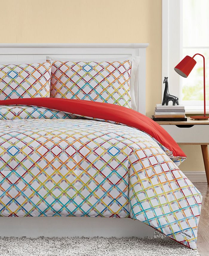 Crayola Happy Plaid 3 Piece Comforter Set, Full/Queen - Macy's