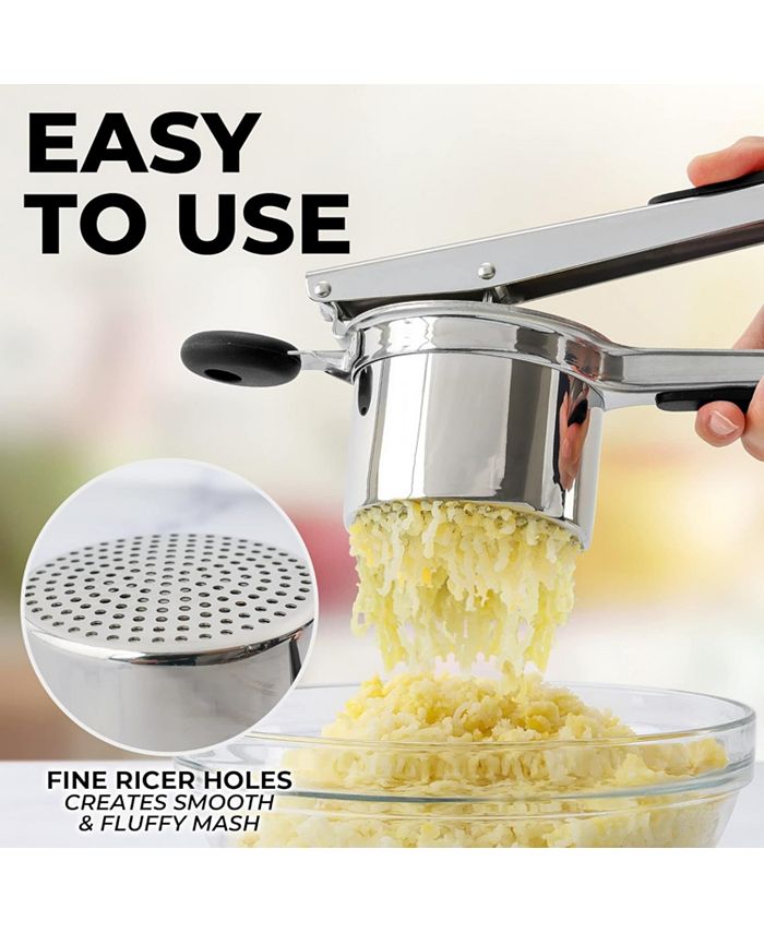 Zulay Kitchen Heavy Duty Stainless Steel Large Potato Ricer with Non ...