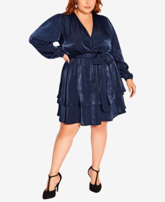 City Chic Trendy Plus Size Twisted Ruffle Dress - Macy's
