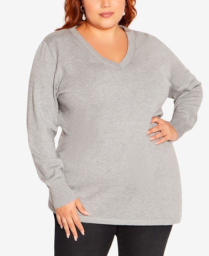 City Chic Trendy Plus Size Hannah Jumper Sweater - Macy's