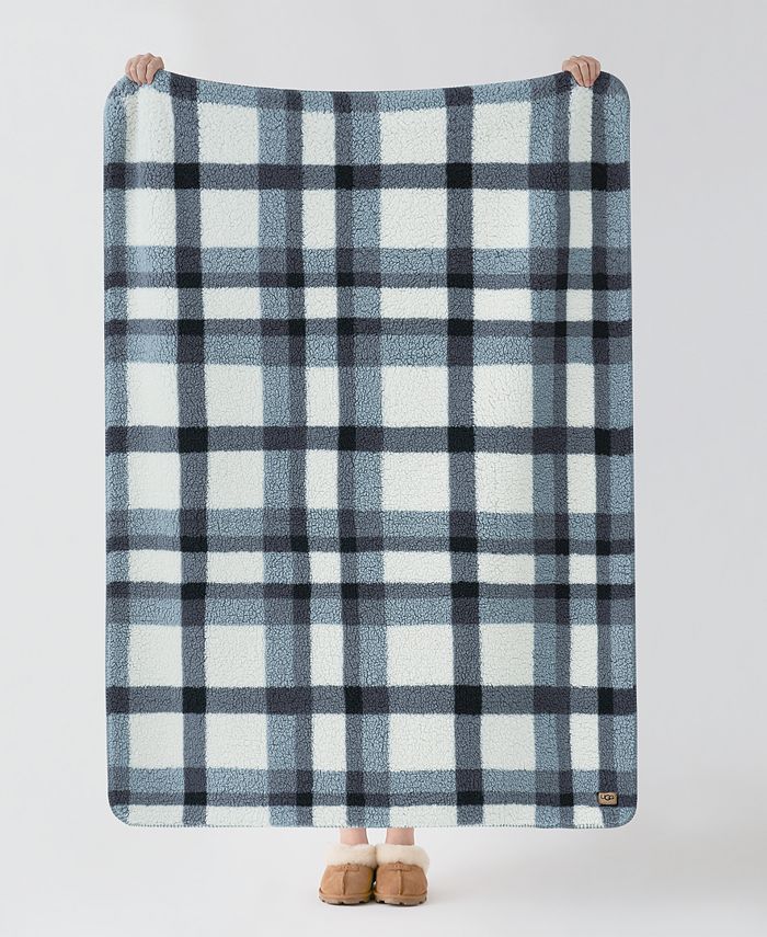 UGG® Evie Plaid Sherpa Throw, 50" x 70" & Reviews - Blankets & Throws ...