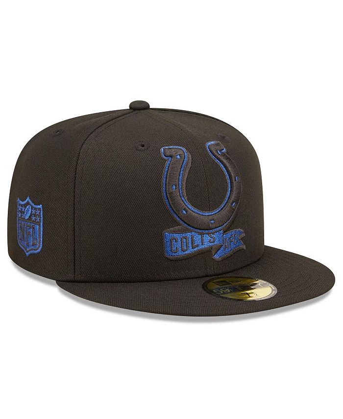 New Era Men's Black Indianapolis Colts 2022 Sideline 59FIFTY Pop Fitted ...