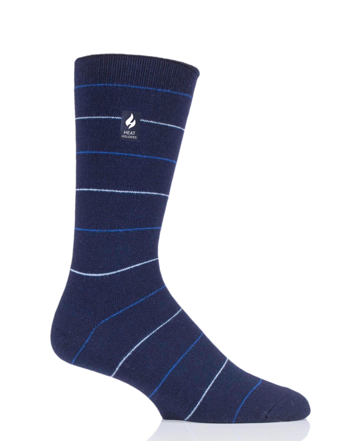 Heat Holders Mens Ultra Lite Corbin Fine Stripe Crew Sock - Navy