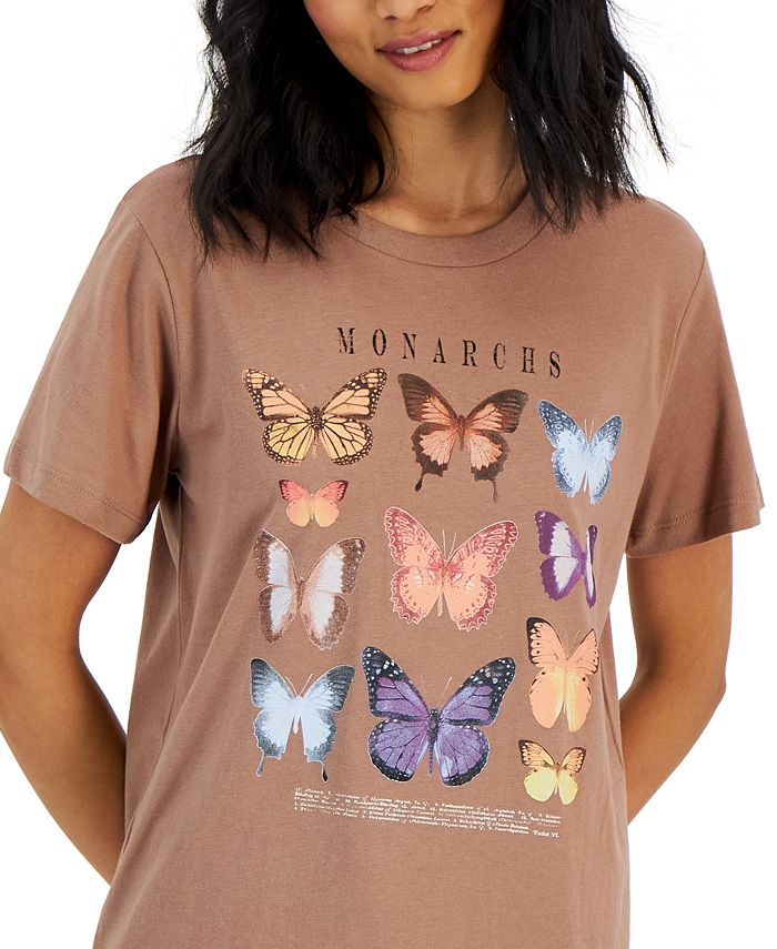 Grayson Threads Black Juniors' Butterfly Short-Sleeve Tee - Macy's