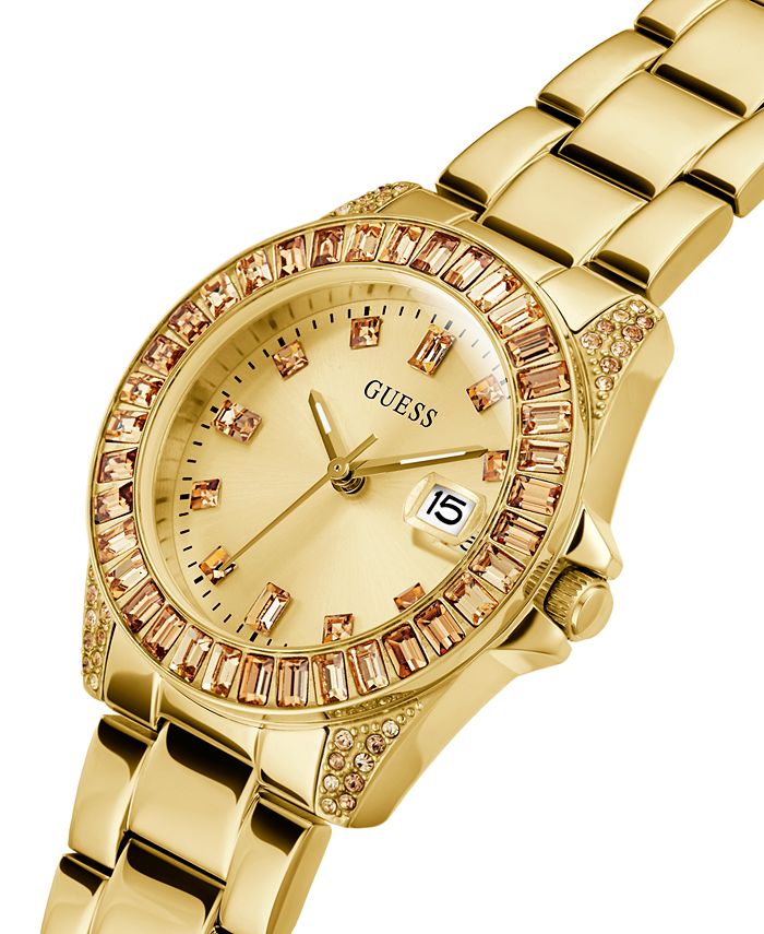 GUESS Women's Gold-Tone Stainless Steel Bracelet Watch 34mm - Macy's