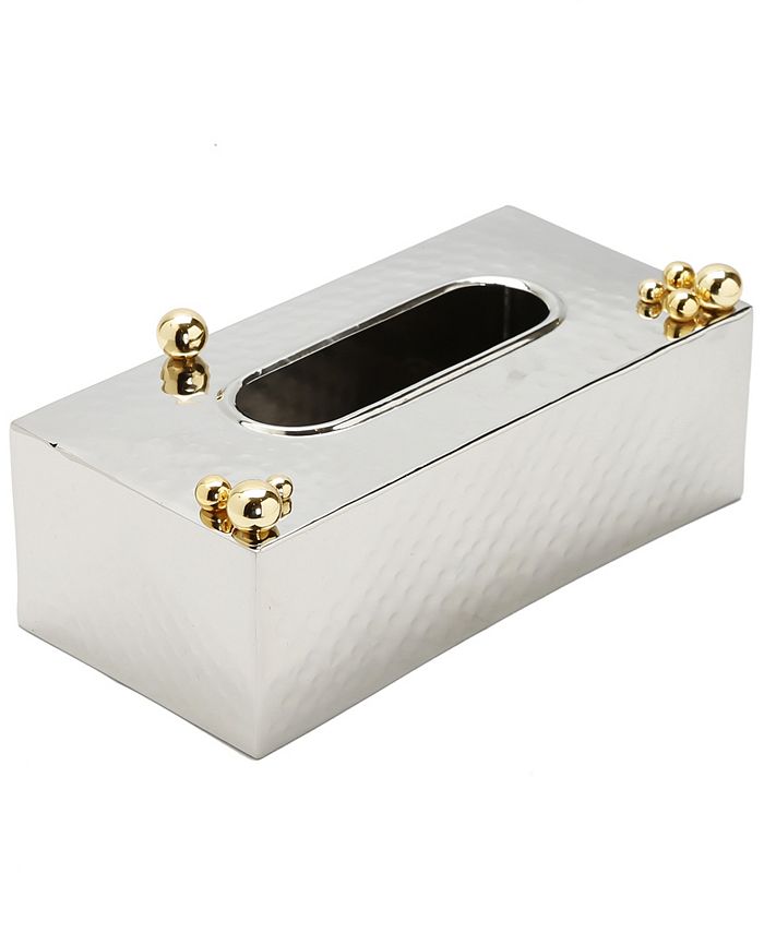 Classic Touch Hammered Stainless Steel Tissue Box Ball Design on Top ...