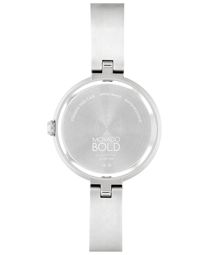Movado Women's Bold Bangles Swiss Quartz Silver-Tone Stainless Steel ...