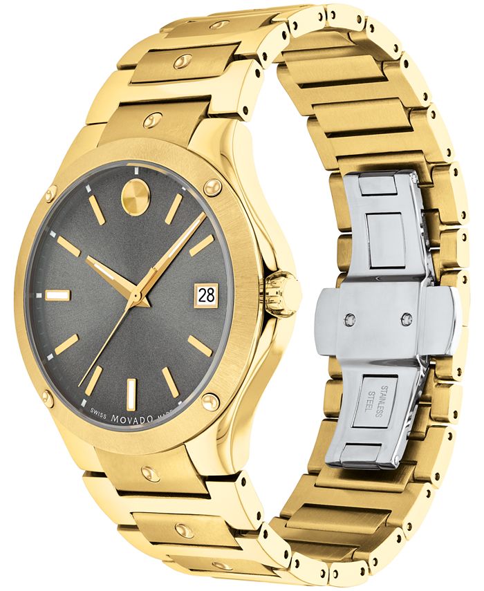 Movado Men's Se Swiss Quartz Yellow PVD Bracelet Watch 41mm - Macy's