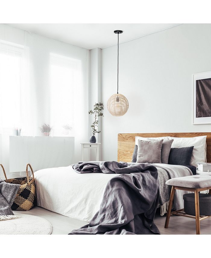 Lalia Home Ball Shaped Rattan Pendant - Macy's